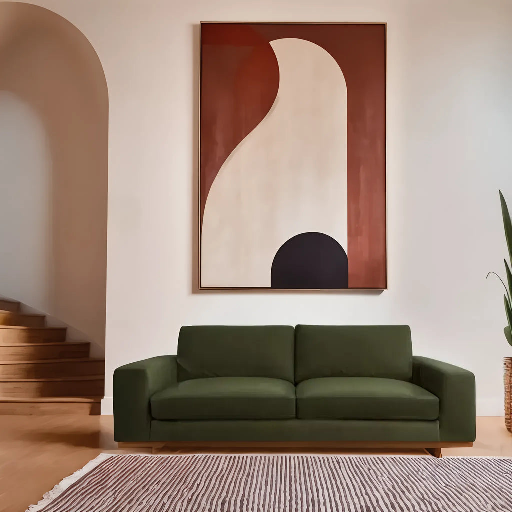 Princeton 3.5 Seater Leather Sofa (Premium), Army Green – Prestige ...